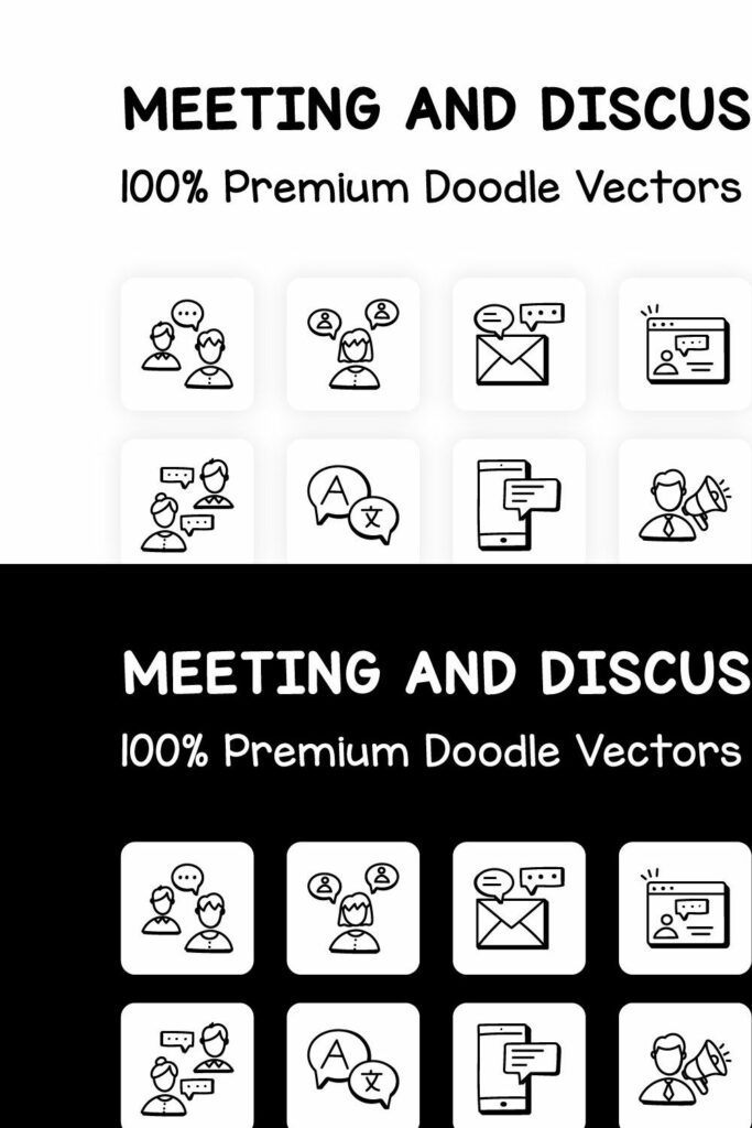 Doodle Discussion and Meeting Icons – MasterBundles
