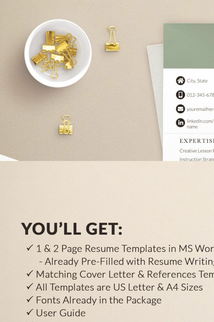 Editable Teacher Resume Template – MasterBundles