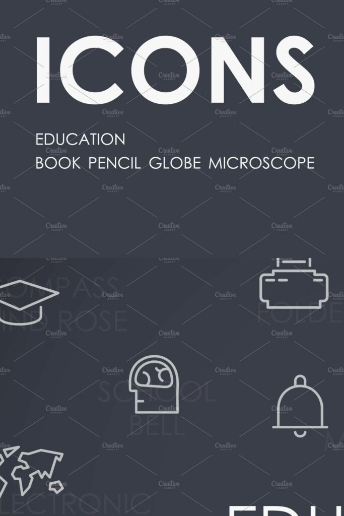Education Thinline icons – MasterBundles