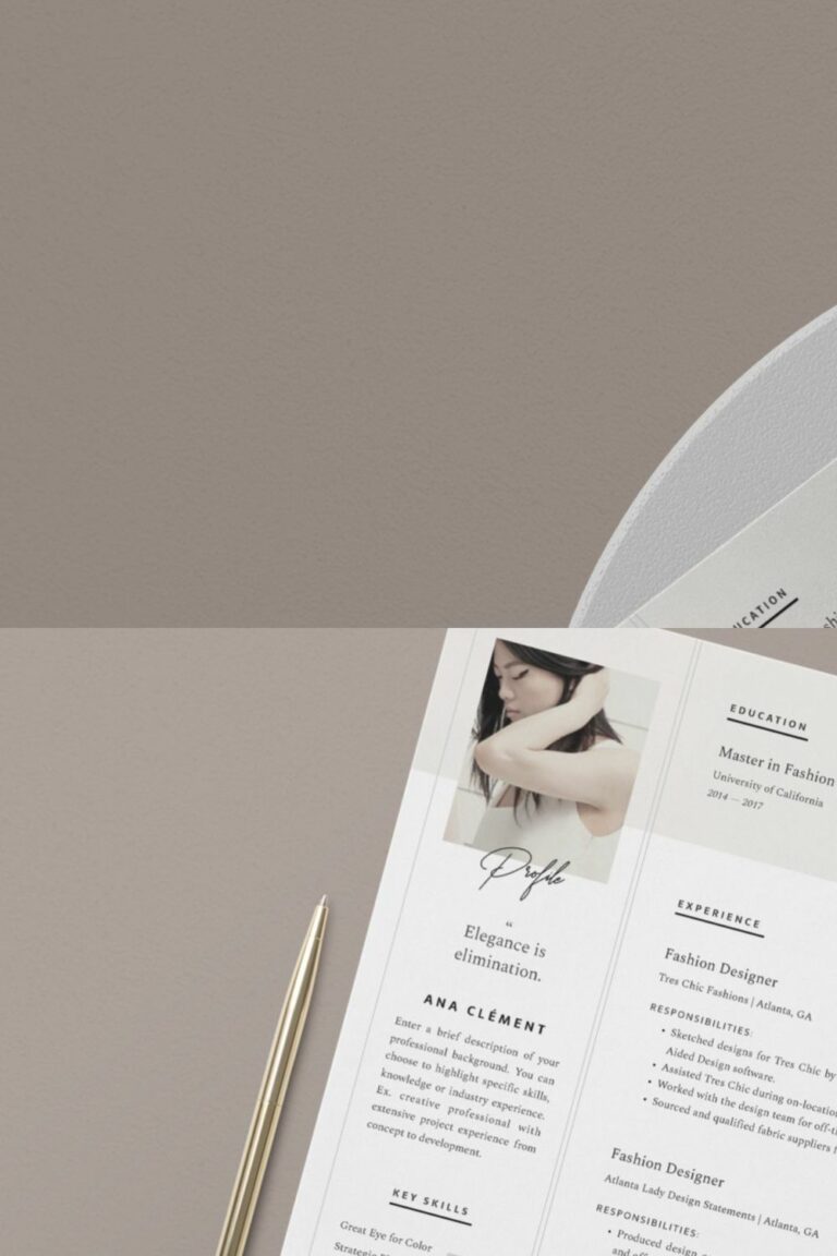 Elegant Resume Template • Ana – MasterBundles