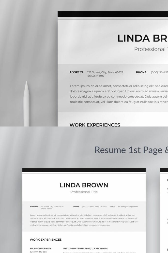 Executive Resume Template / CV – MasterBundles