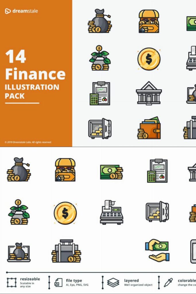 Finance vector illustration pack – MasterBundles
