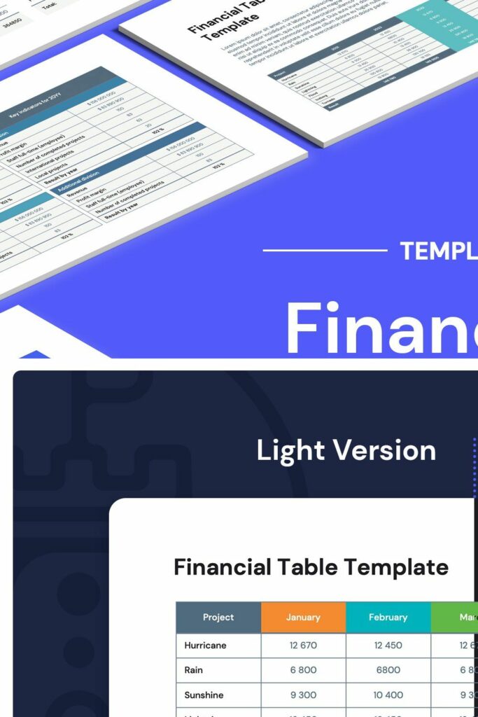 Financial Tables Templates for Power – MasterBundles