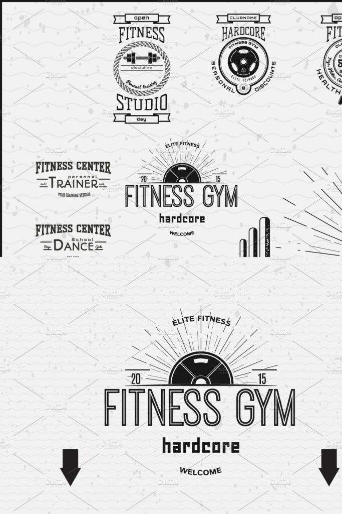 Fitness vector set badges and logos – MasterBundles
