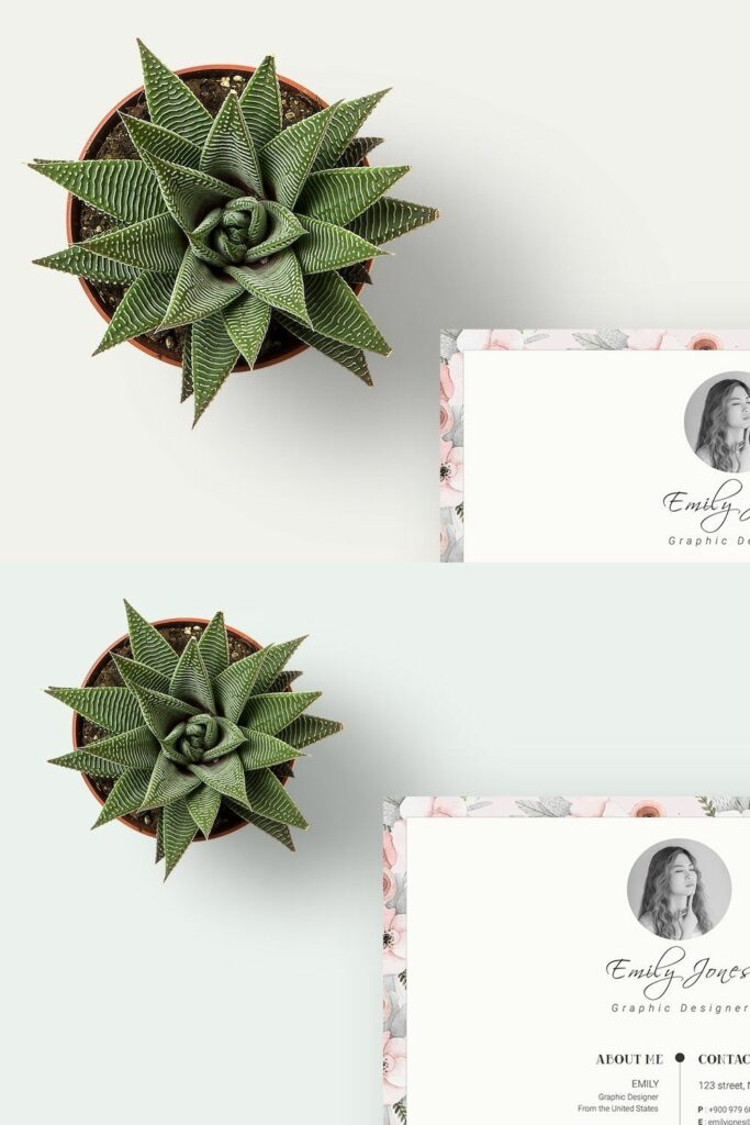 Floral Pattern CV-Resume Template *C – MasterBundles