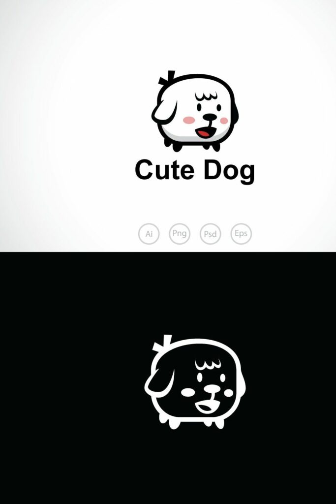 Fluffy Fat Dog Logo Template – MasterBundles