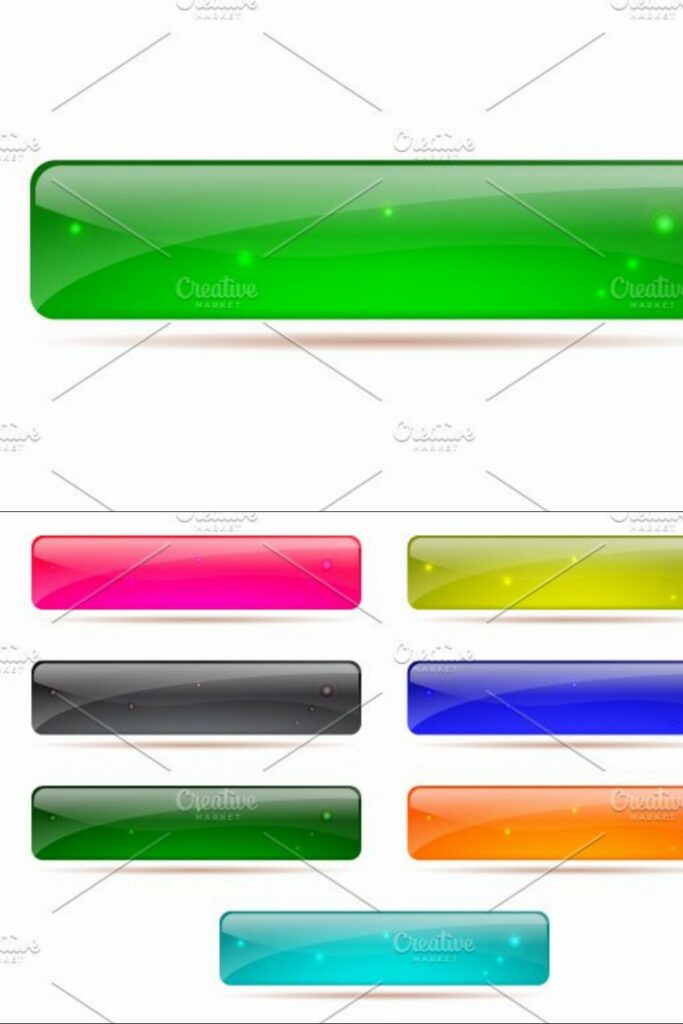 Glossy rectangle buttons – MasterBundles