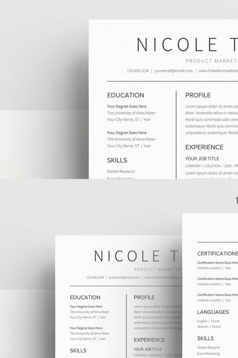 Google Docs Resume Template – MasterBundles