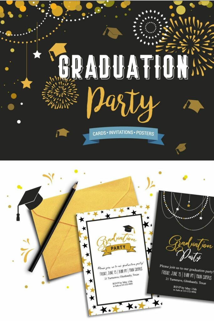 Graduation-invitations, card, poster – MasterBundles
