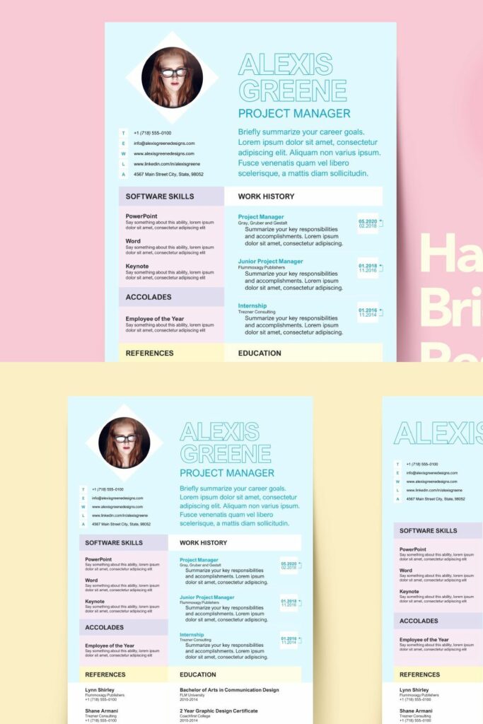 Happy Bright Resume Set – MasterBundles