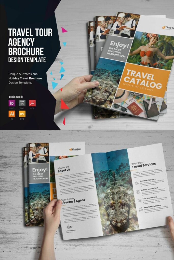 Holiday Travel Brochure Design v5 – MasterBundles