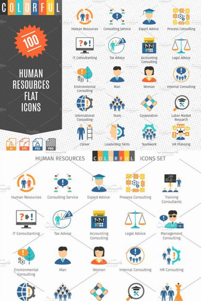 Human Resources Colorful Icons – MasterBundles