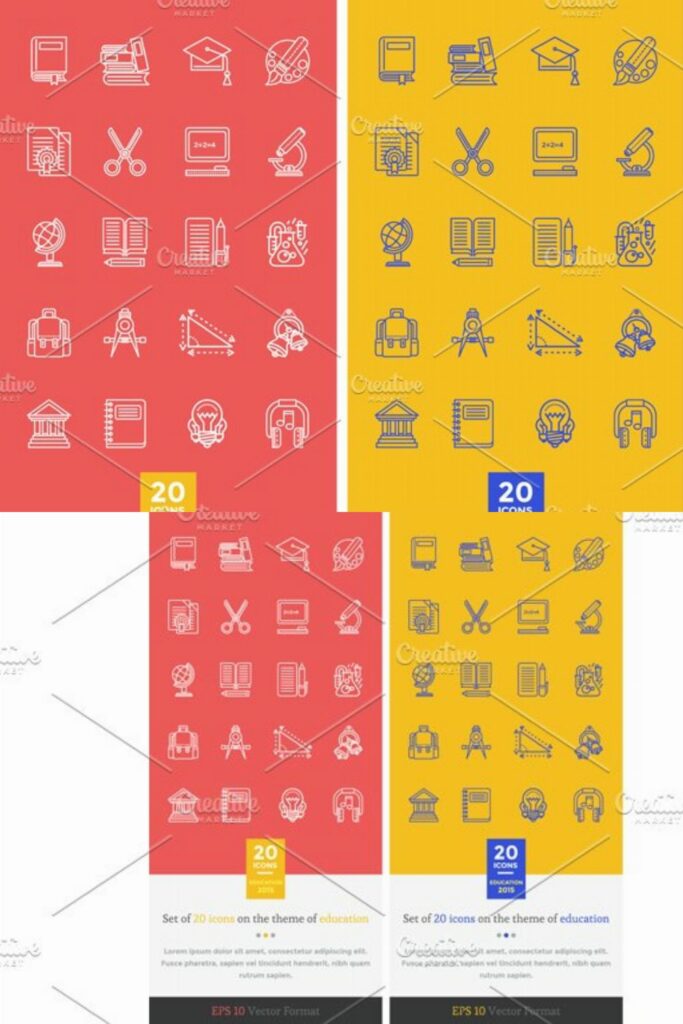 Icons Theme Education and Learning – MasterBundles