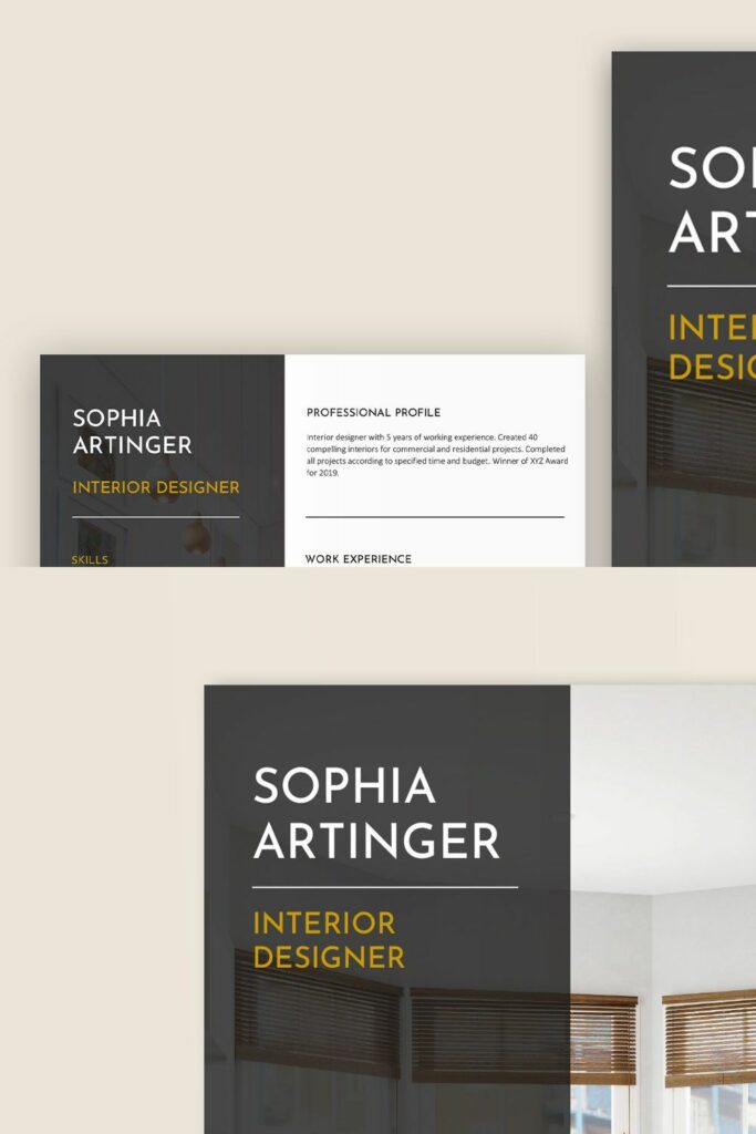 Interior Designer Resume - Portfolio – MasterBundles