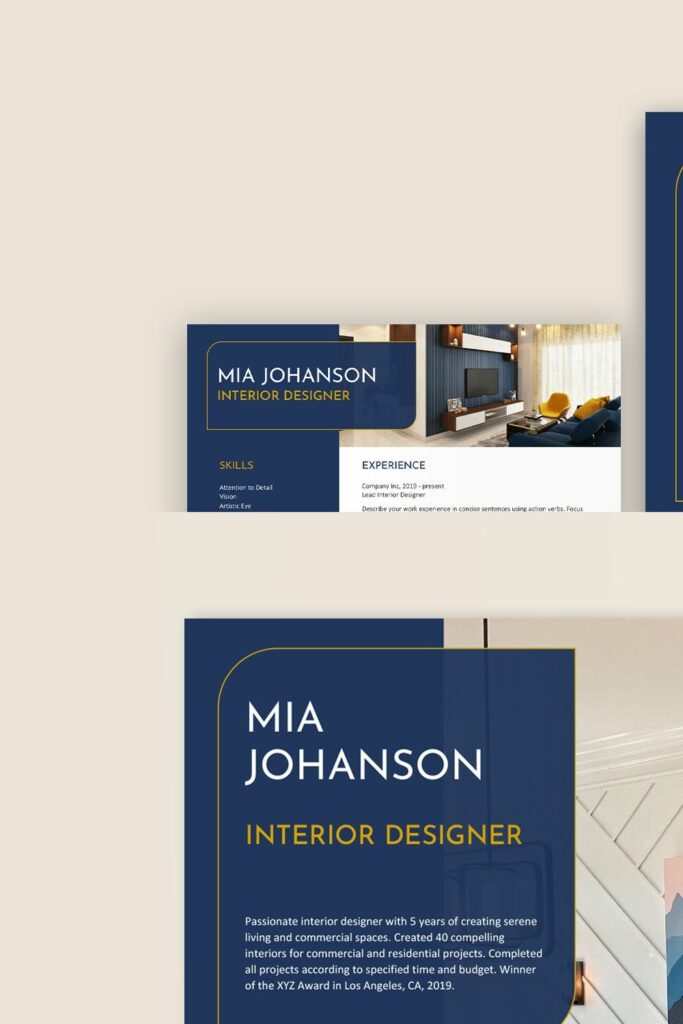 Interior designer resume portfolio – MasterBundles