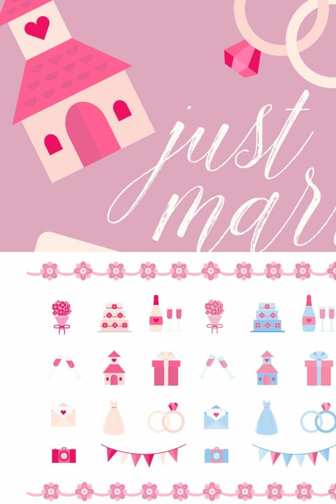'Just Married' Vector Icon Set – MasterBundles