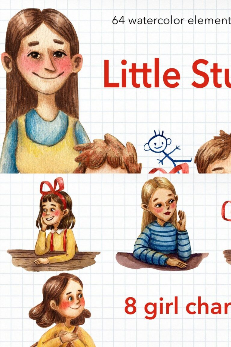 Little Students - Watercolor Clipart – MasterBundles