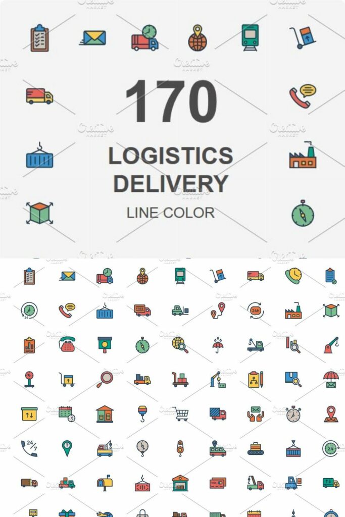 Logistic Delivery line color icons – MasterBundles