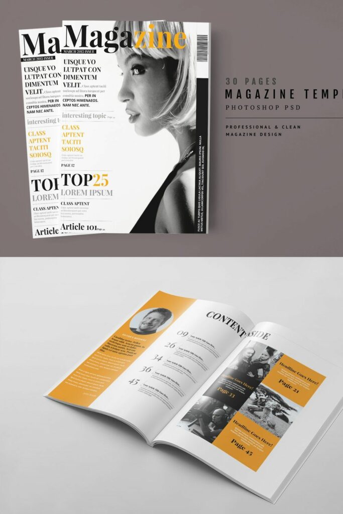 Magazine Template 45 – MasterBundles
