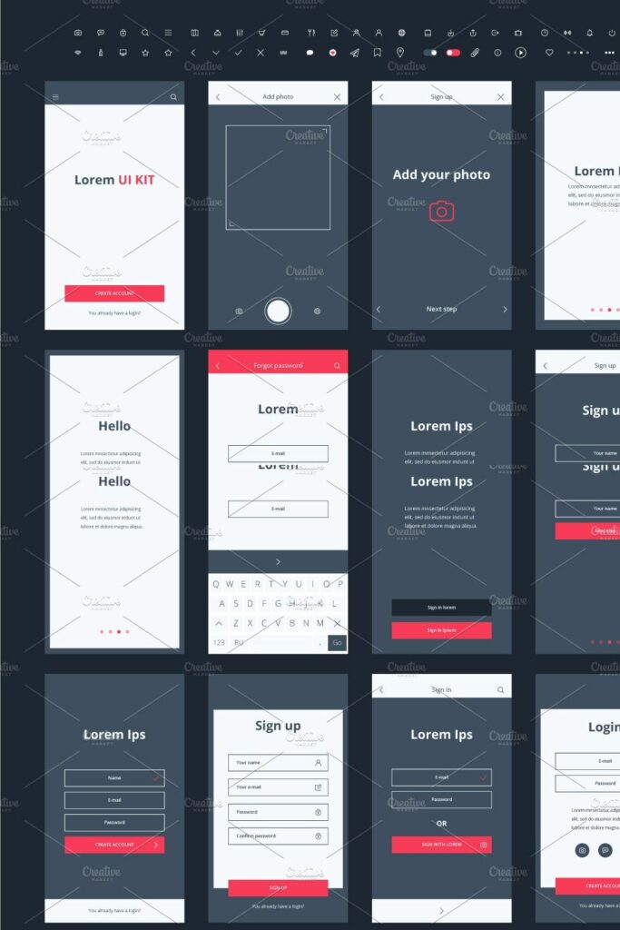 Material Design Mail App Kit – MasterBundles