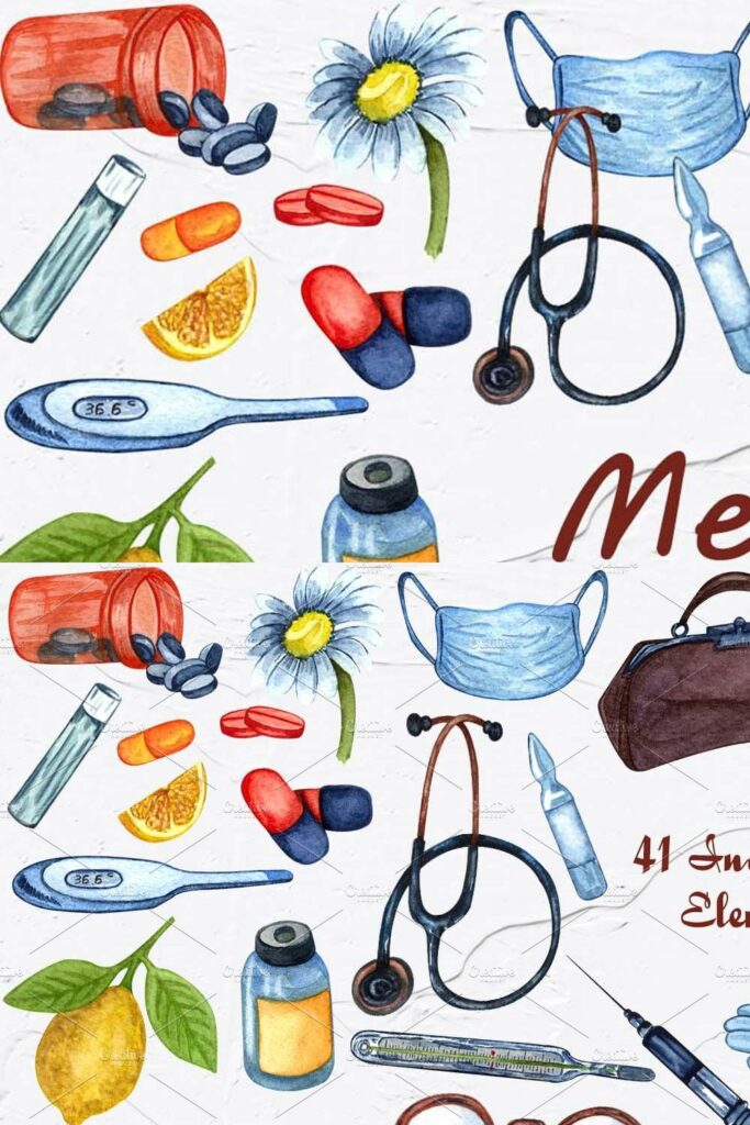 Medical Watercolor Clipart – MasterBundles