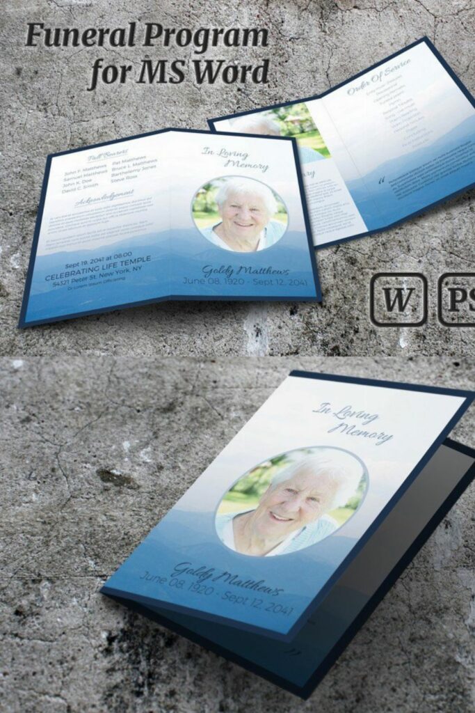 Memorial Service Program Template – MasterBundles