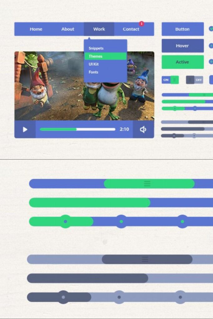 Mini Flat UI Kit – MasterBundles