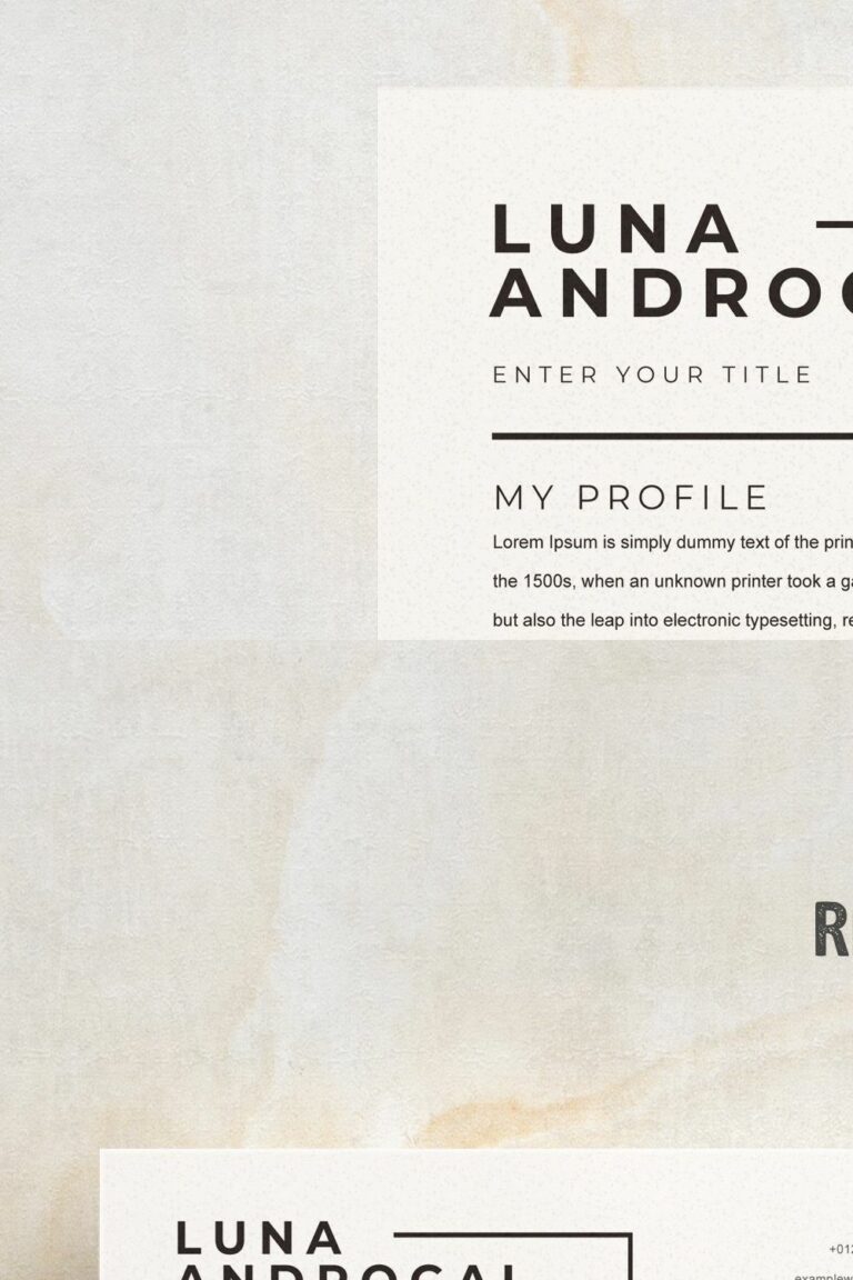 Minimalist Resume Template Word – MasterBundles