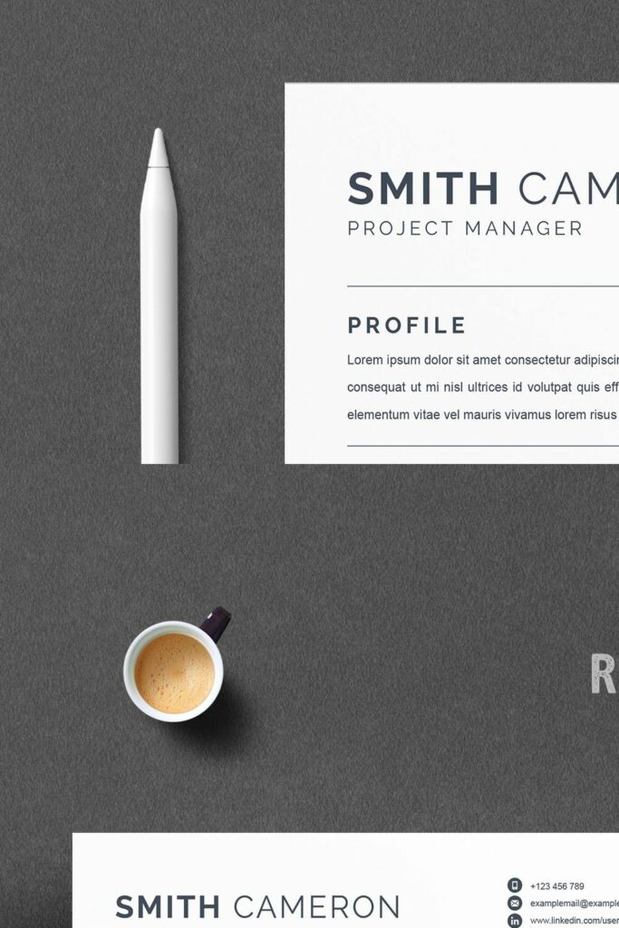 Minimalist Word Resume / CV Template – MasterBundles