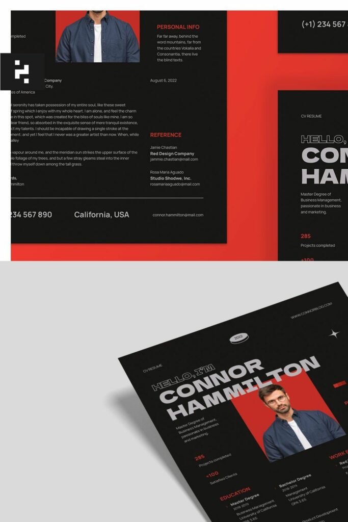 Modern Bold CV Resume Template – MasterBundles