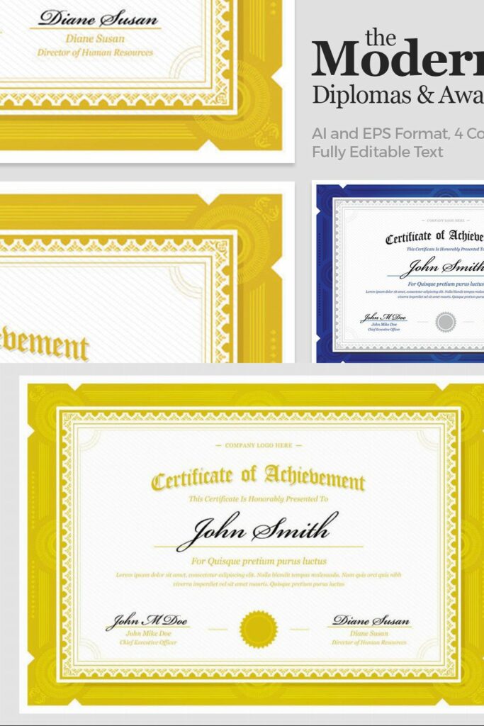 Modern Classy Diploma Certificate – MasterBundles
