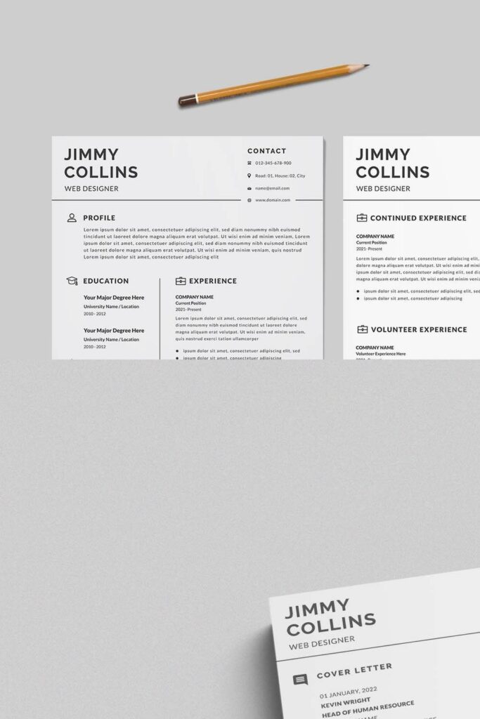 Modern CV Resume Design – MasterBundles