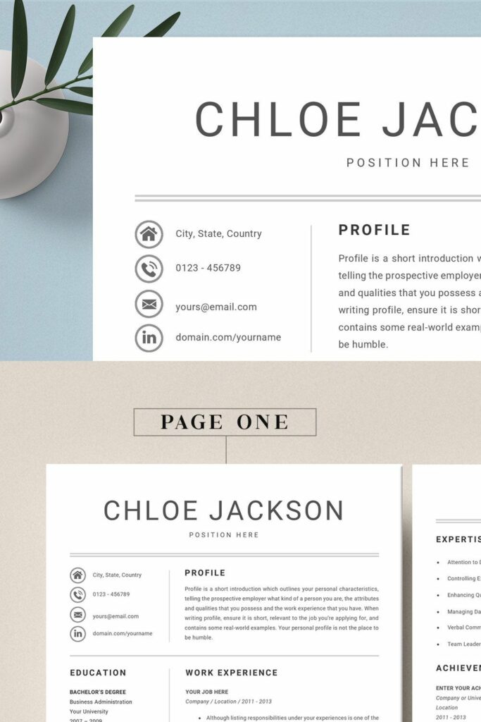 Modern Resume CV Template Design – MasterBundles