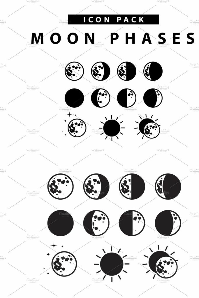 Moon Phases Icon Set – MasterBundles