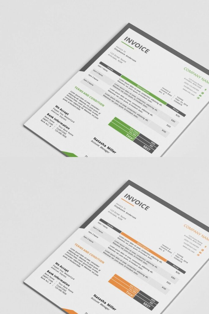 MS Word business invoice template – MasterBundles