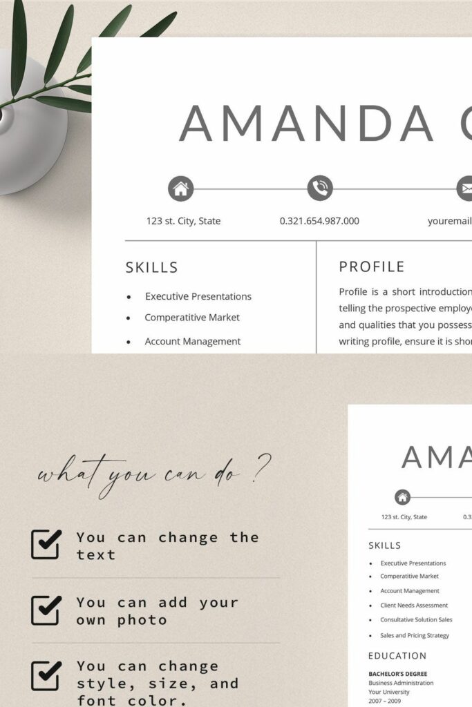 MS. Word - Resume Template 4 Pages – MasterBundles