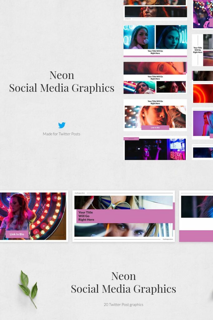 Neon Twitter Posts – MasterBundles