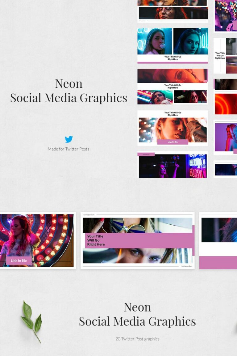 Neon Twitter Posts – MasterBundles