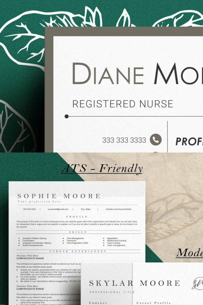 Nurse Resume Template Bundle - Diane – MasterBundles