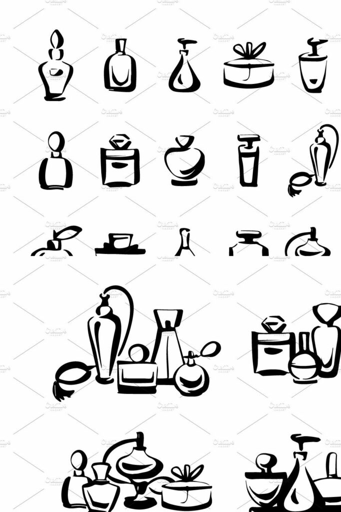 Perfume fragrance bottle icons set – MasterBundles