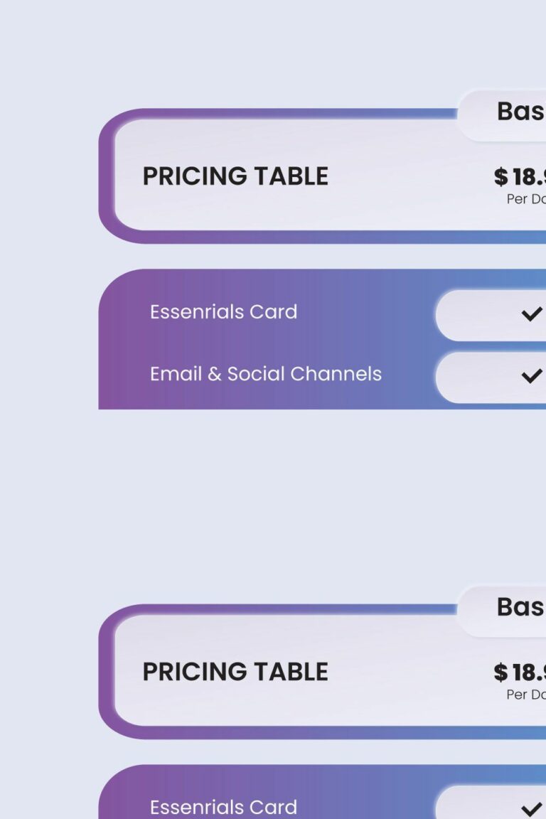 Pricing Table Template – MasterBundles