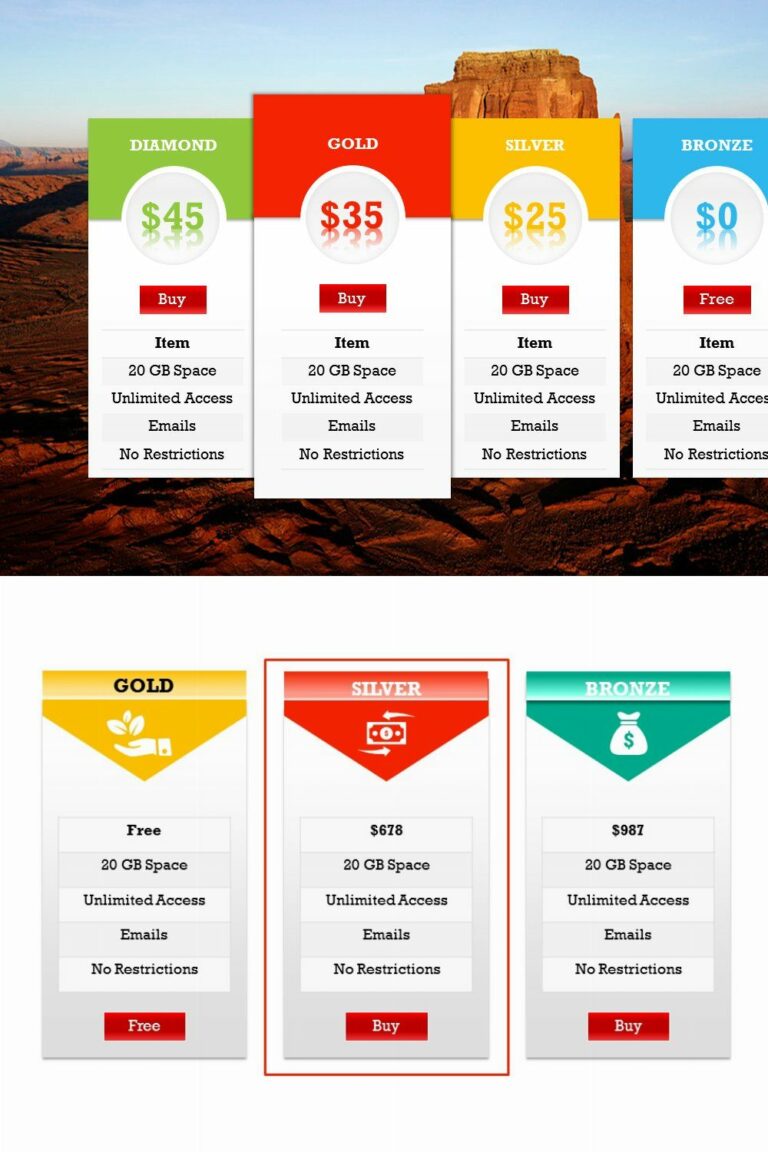 Pricing Tables 2 PowerPoint Template – MasterBundles