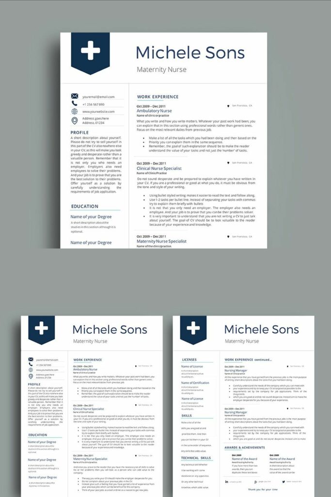 Professional Nurse Resume Template – MasterBundles