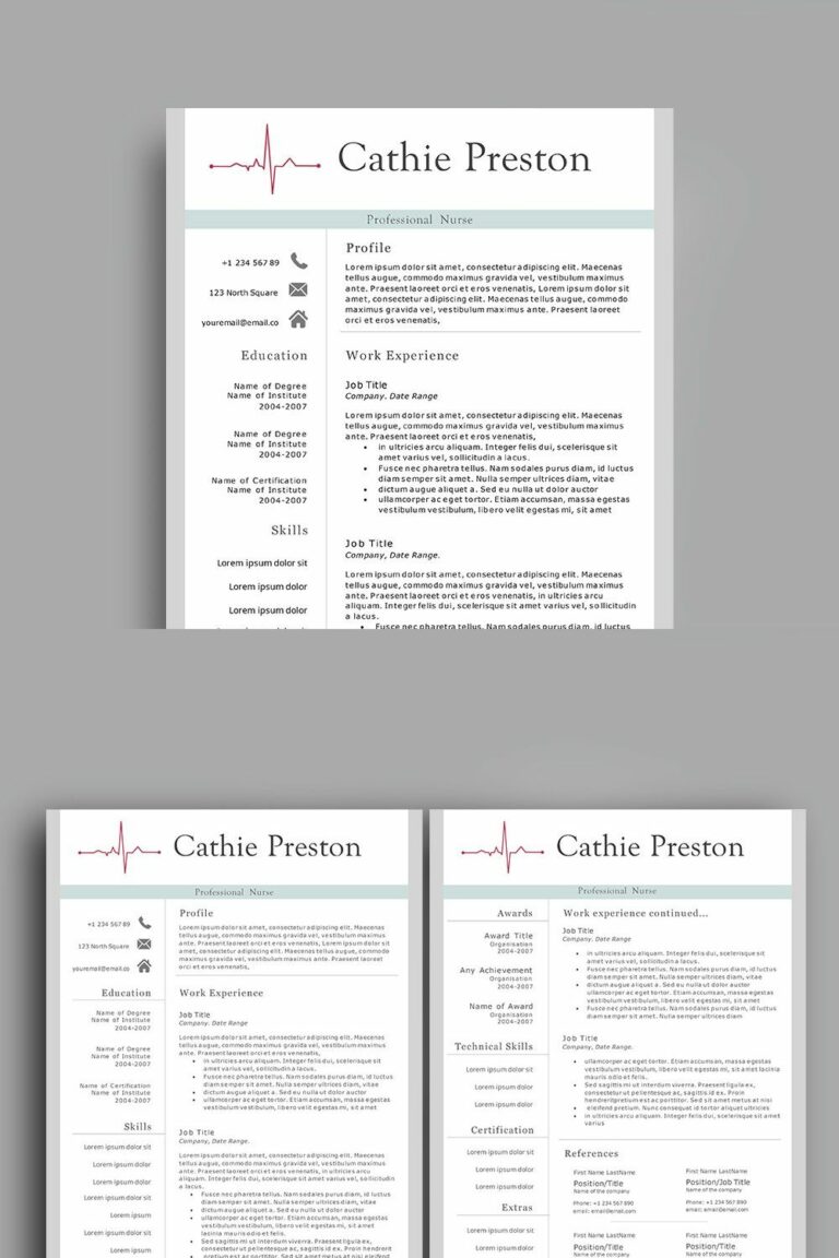 Professional Nurse Resume Template – MasterBundles