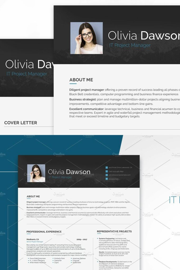Project Manager Resume for Woman – MasterBundles