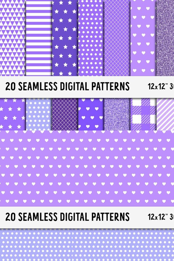 Purple Digital Paper | Patterns – MasterBundles