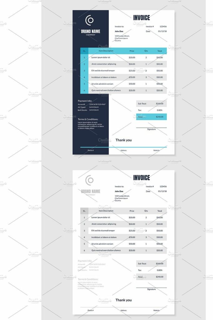 Quotation Invoice Layout Template – MasterBundles