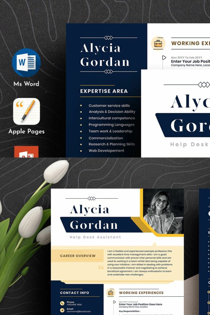 Resume Cv Template Word Apple Pages – MasterBundles