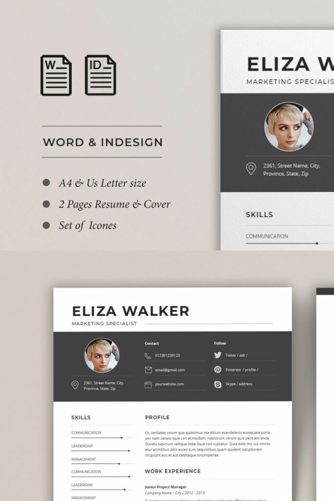 Resume Eliza – MasterBundles