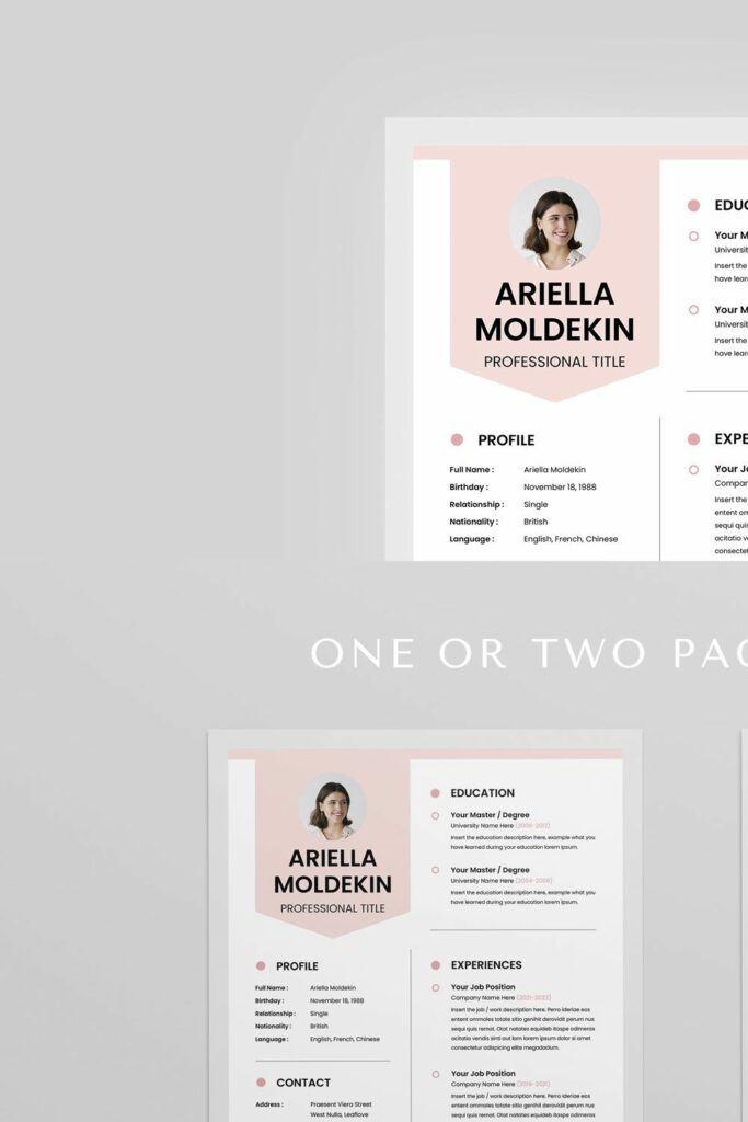 Resume | MS Word & Indesign – MasterBundles